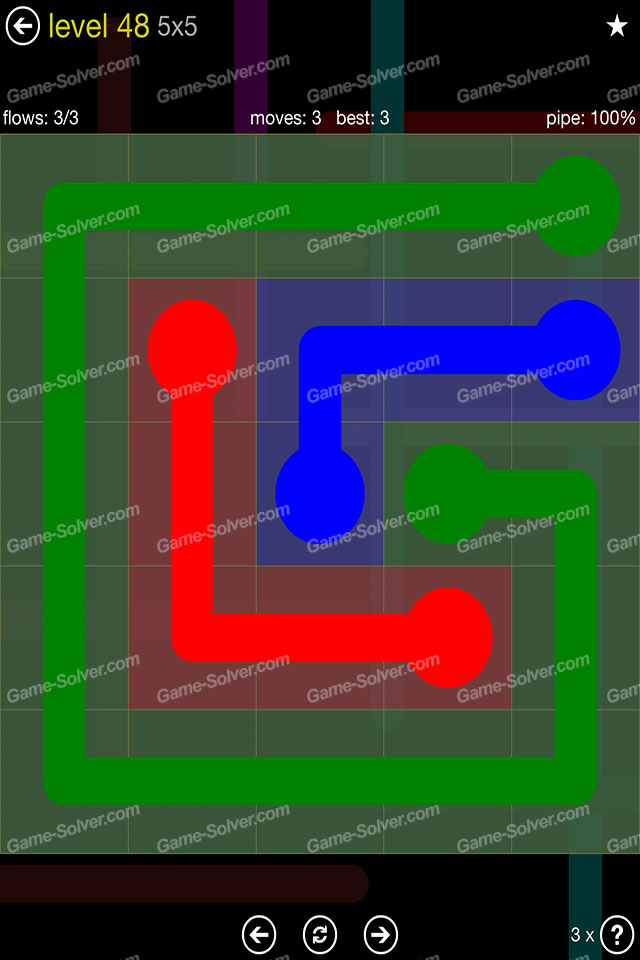 Flow Kids Pack 5x5 Level 48 • Game Solver