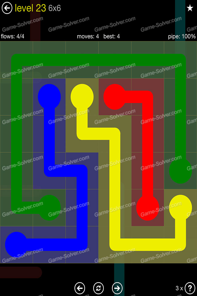 Flow Kids Pack 6x6 Level 23 • Game Solver