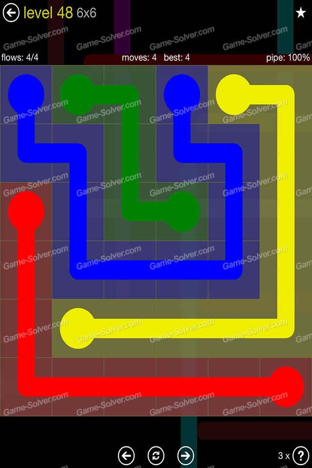 Flow Kids Pack 6x6 Level 48 • Game Solver