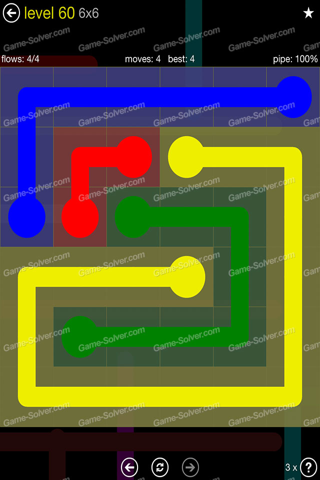 Flow Kids Pack 6x6 Level 60 • Game Solver