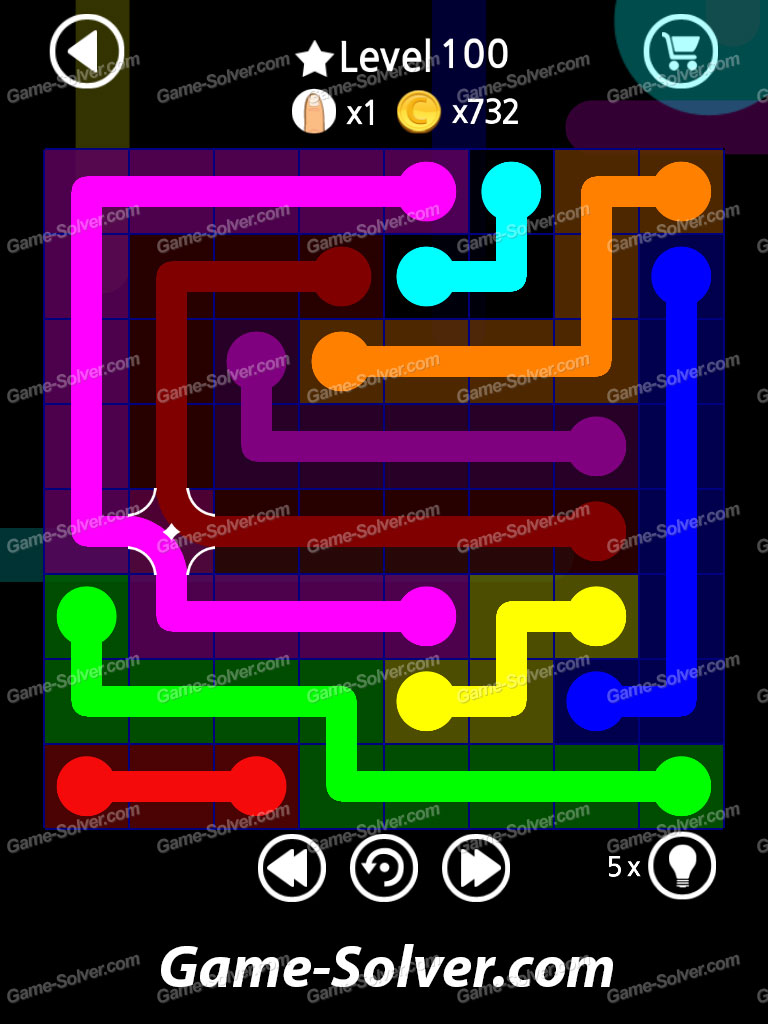 Flow Line Bend Blueberry Pack Level 100 • Game Solver