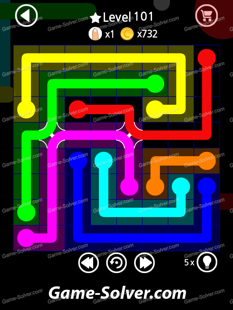 Flow Line Bend Blueberry Pack Level 101 • Game Solver