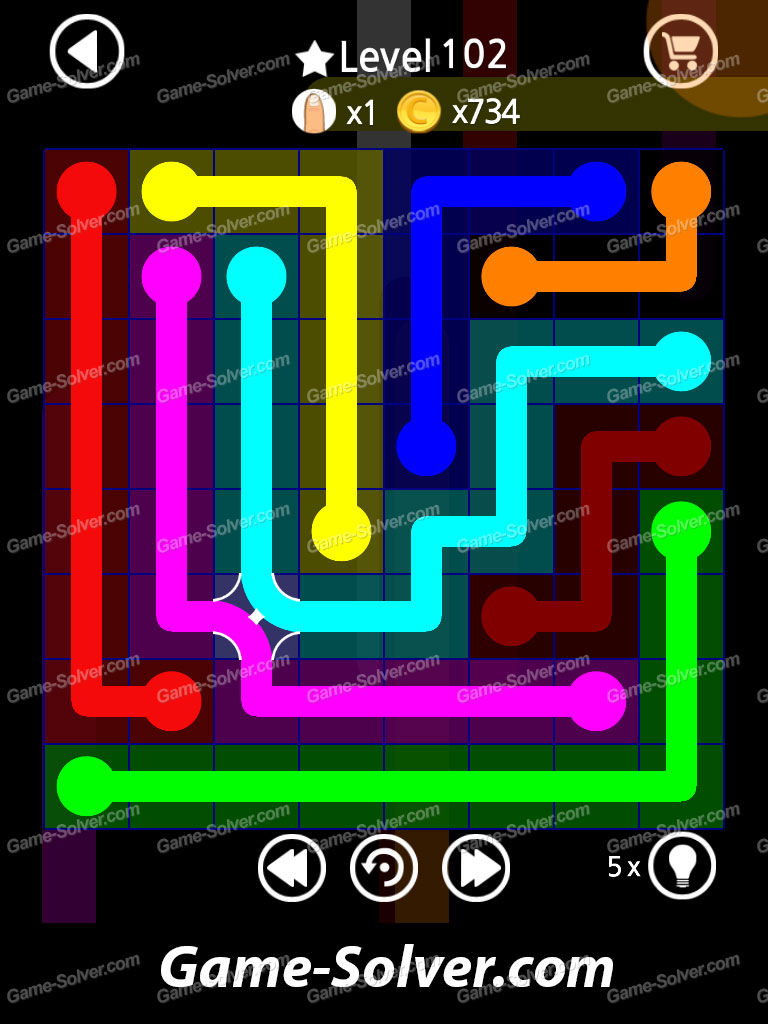 Flow Line Bend Blueberry Pack Level 102 • Game Solver