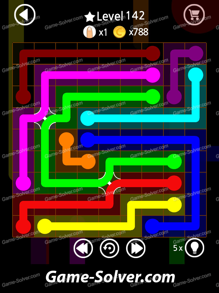 Flow Line Bend Blueberry Pack Level 142 • Game Solver