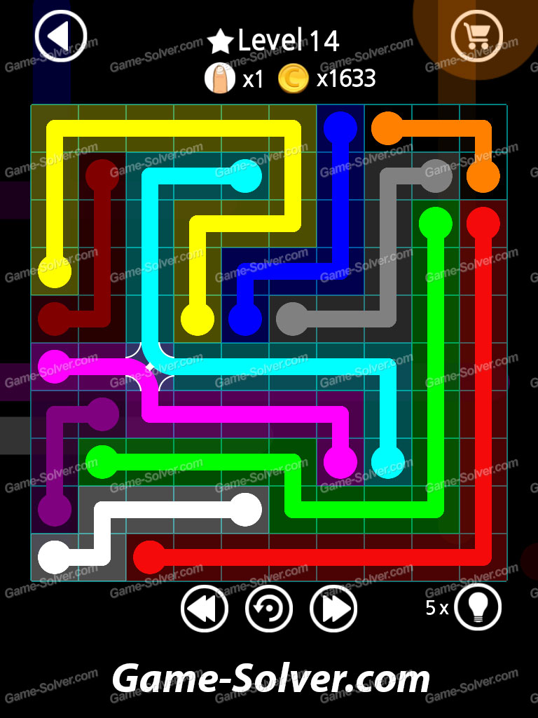Flow Line Bend Orange Pack Level 14 • Game Solver