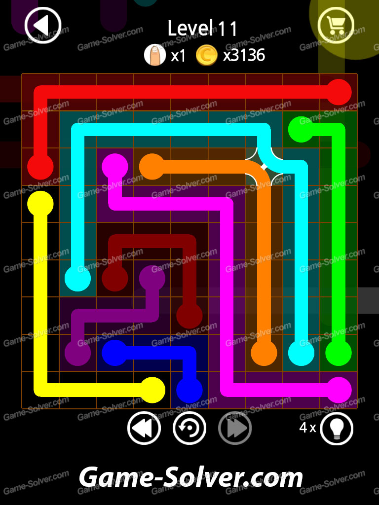 Flow Line Bend Peach Pack Level 11 • Game Solver