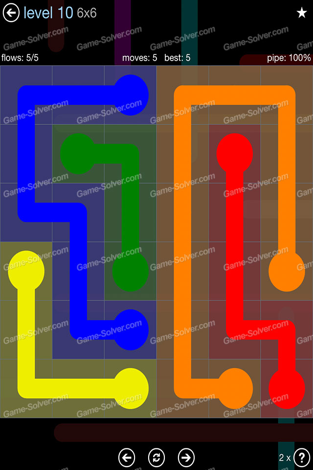 Flow Rainbow Pack Level 10 • Game Solver
