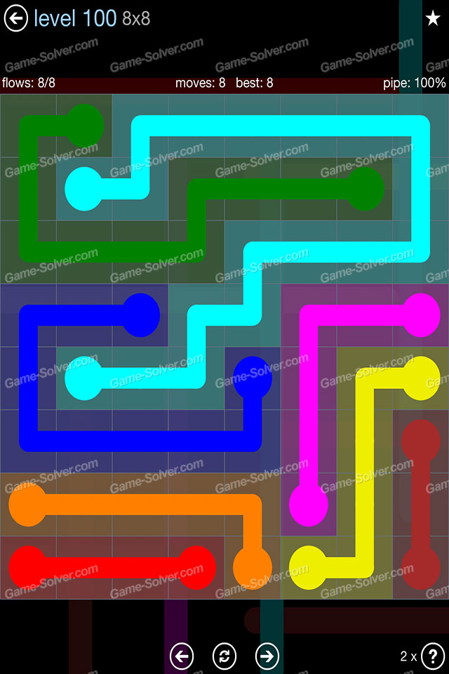 Flow Rainbow Pack Level 100 • Game Solver