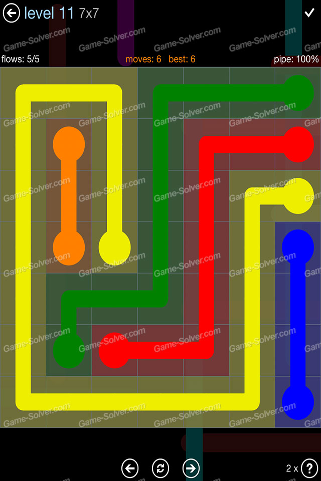 Flow Rainbow Pack Level 11 • Game Solver