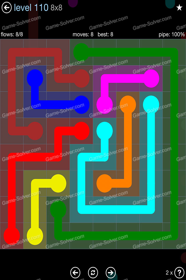 Flow Rainbow Pack Level 110 • Game Solver