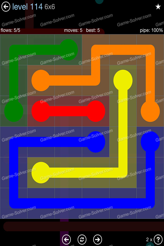 Flow Rainbow Pack Level 114 • Game Solver