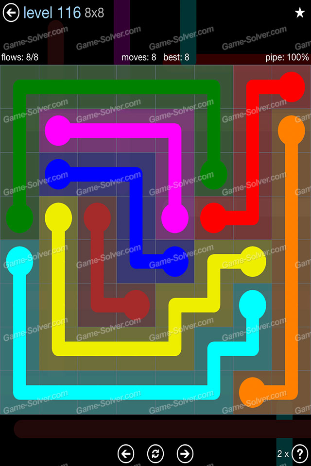 Flow Rainbow Pack Level 116 • Game Solver