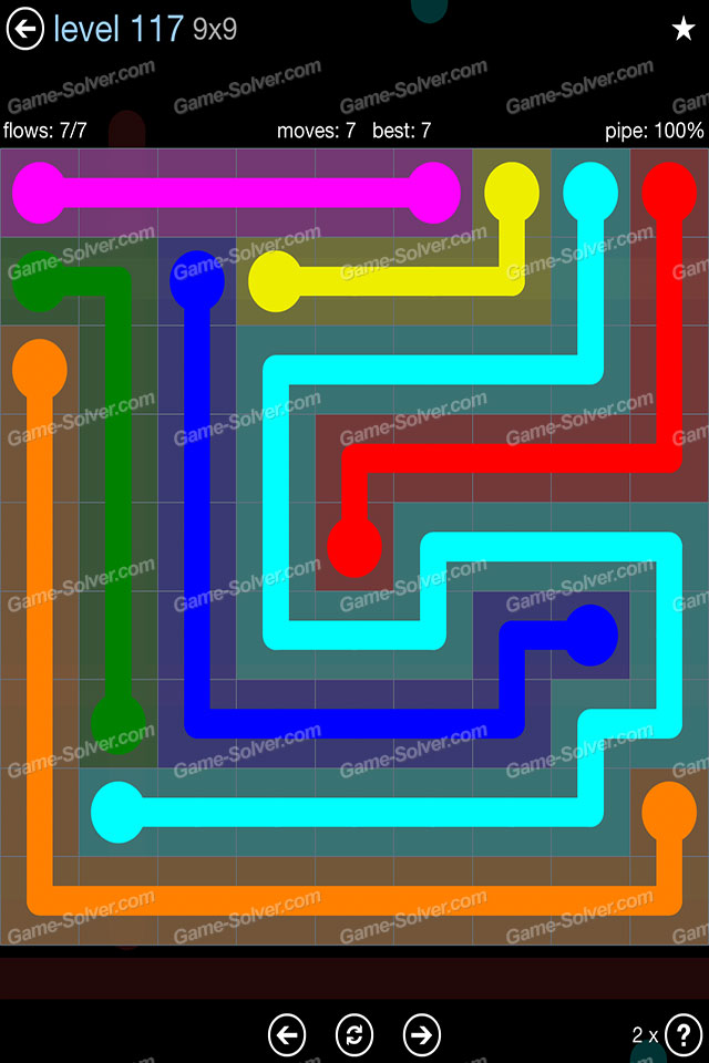 Flow Rainbow Pack Level 117 • Game Solver