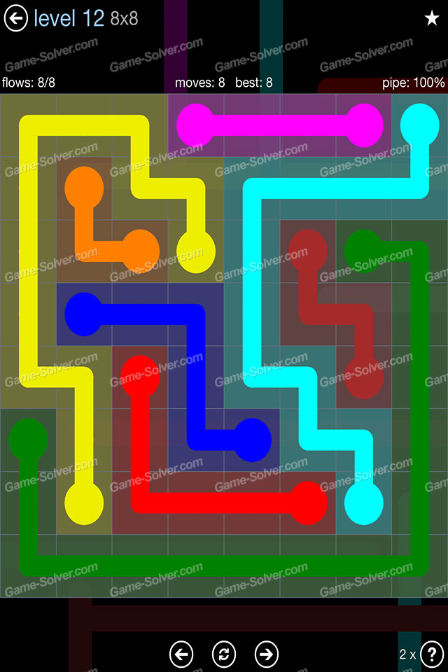 Flow Rainbow Pack Level 12 • Game Solver