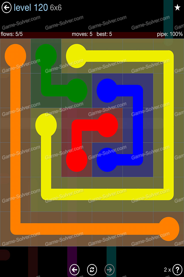Flow Rainbow Pack Level 120 • Game Solver