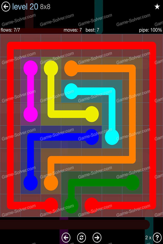 Flow Rainbow Pack Level 20 • Game Solver