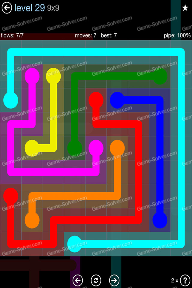 Flow Rainbow Pack Level 29 • Game Solver