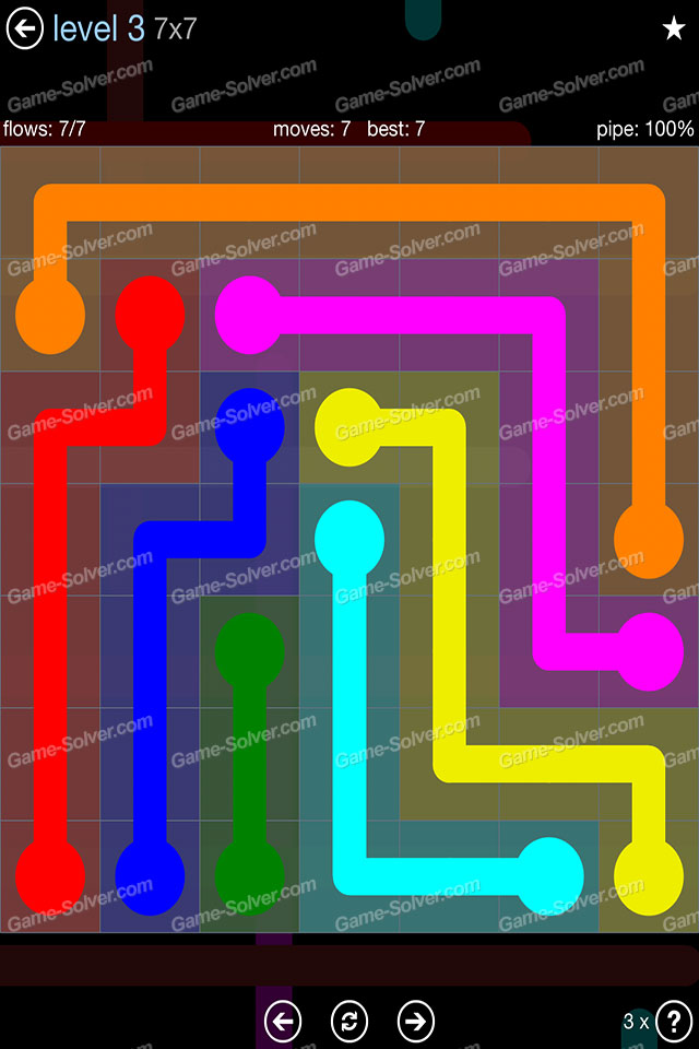 Flow Rainbow Pack Level 3 • Game Solver