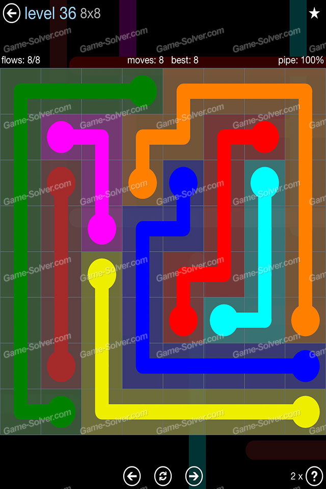 Flow Rainbow Pack Level 36 • Game Solver