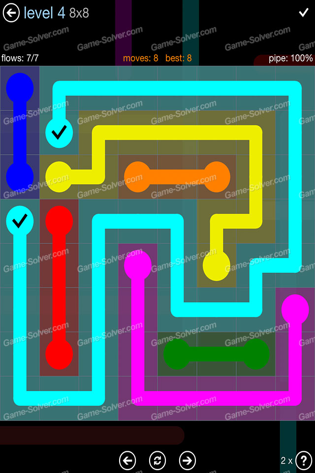 Flow Rainbow Pack Level 4 • Game Solver
