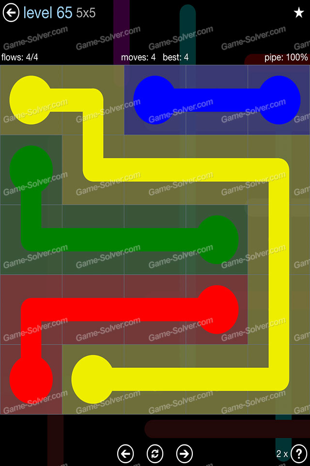 Flow Rainbow Pack Level 65 • Game Solver