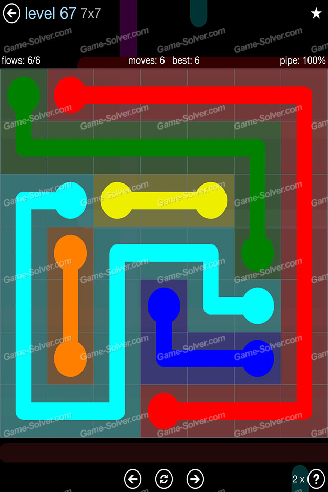 Flow Rainbow Pack Level 67 • Game Solver