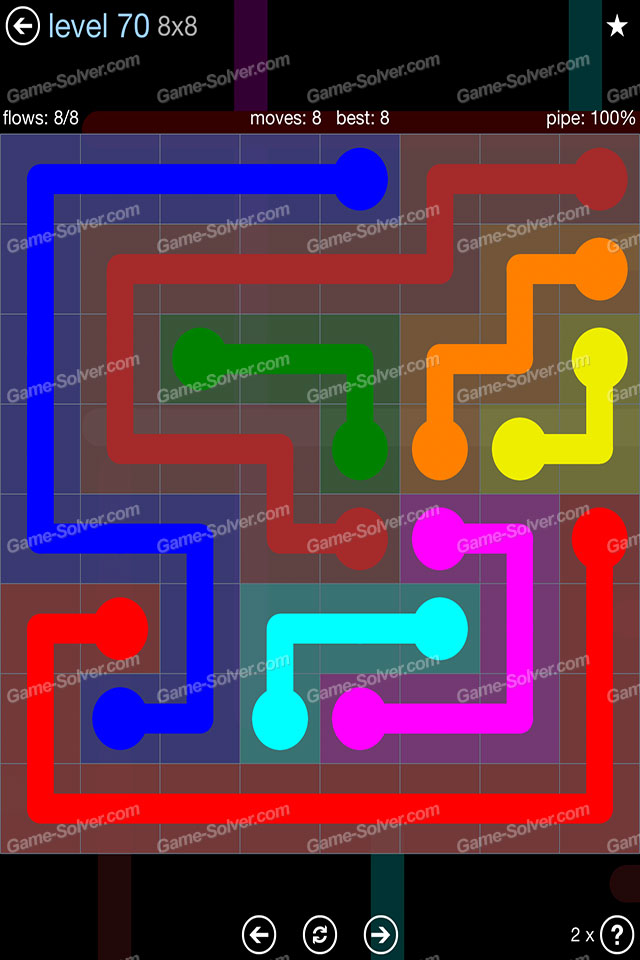 Flow Rainbow Pack Level 70 • Game Solver
