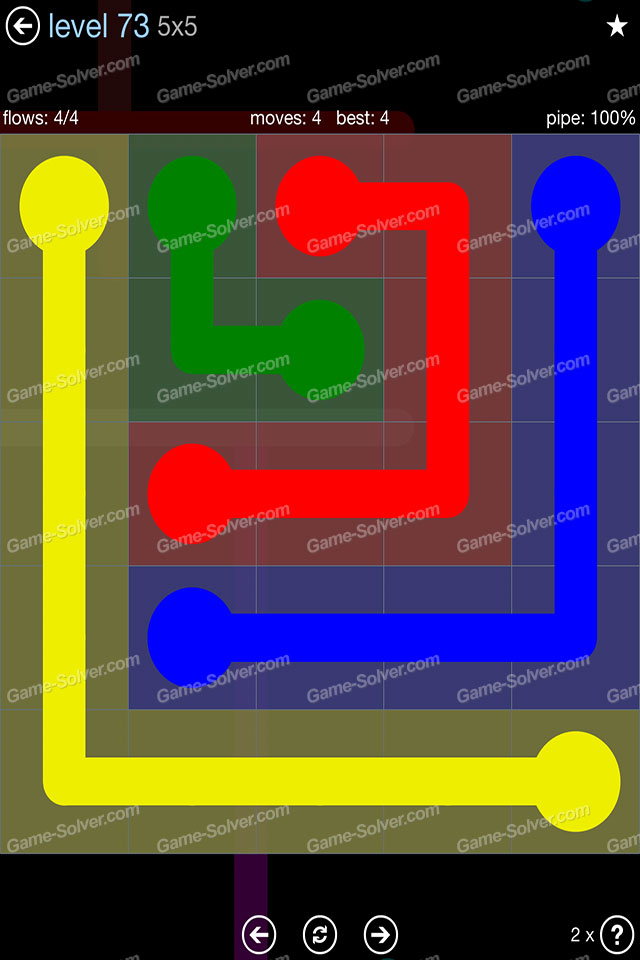 Flow Rainbow Pack Level 73 • Game Solver