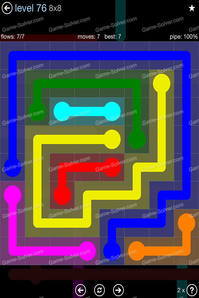 Flow Rainbow Pack Level 76 • Game Solver