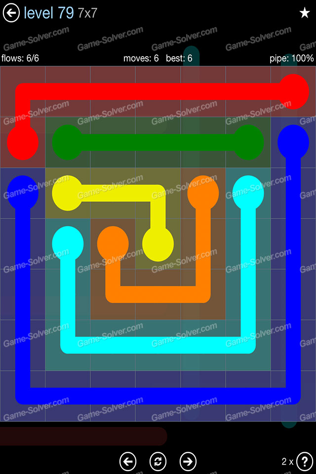 Flow Rainbow Pack Level 79 • Game Solver