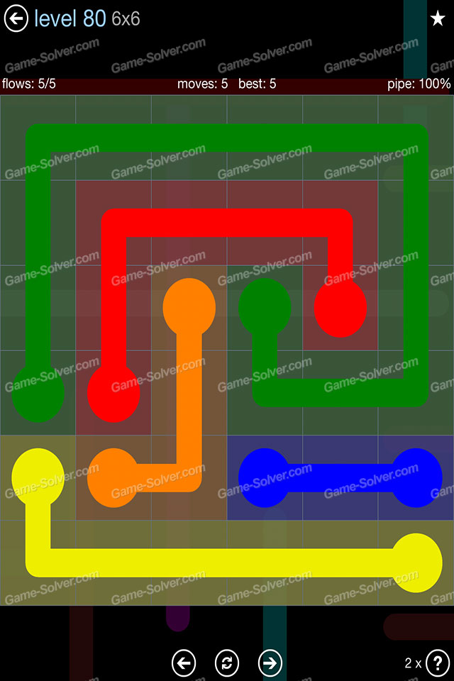 Flow Rainbow Pack Level 80 • Game Solver