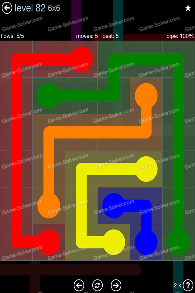 Flow Rainbow Pack Level 82 • Game Solver