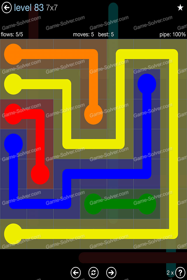 Flow Rainbow Pack Level 83 • Game Solver