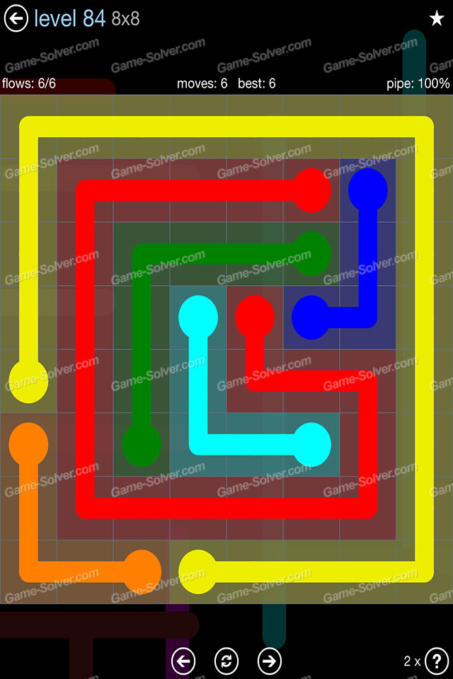 Flow Rainbow Pack Level 84 • Game Solver