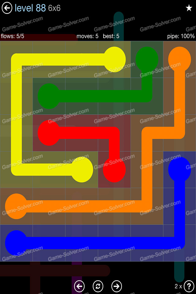 Flow Rainbow Pack Level 88 • Game Solver