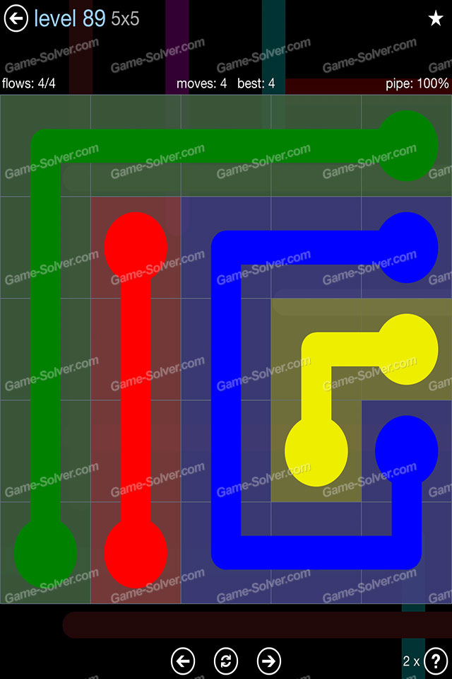 Flow Rainbow Pack Level 89 • Game Solver