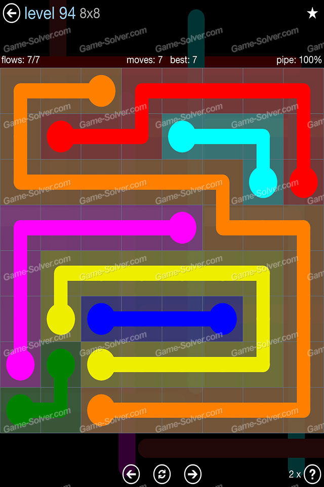Flow Rainbow Pack Level 94 • Game Solver
