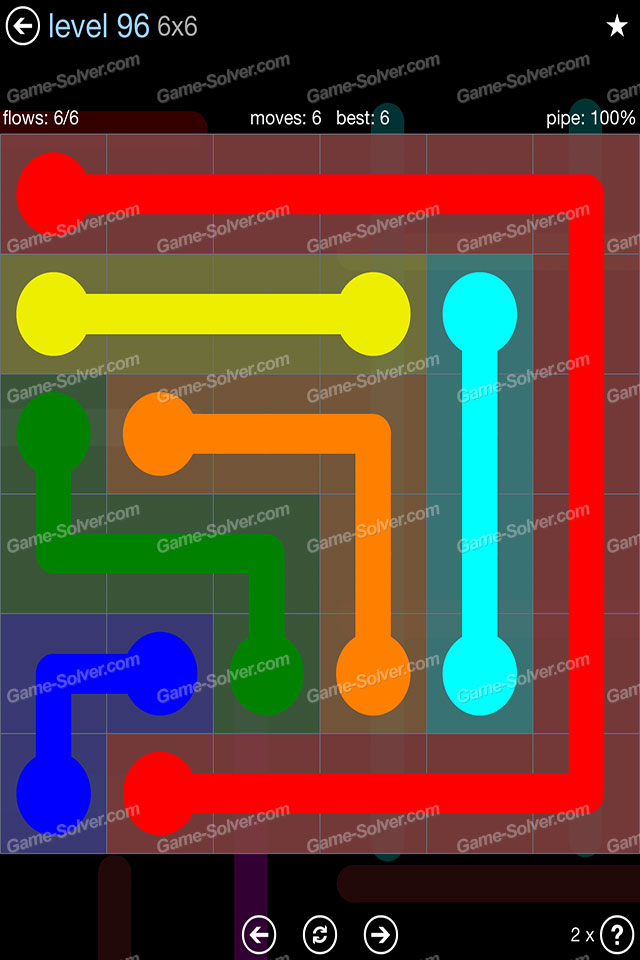 Flow Rainbow Pack Level 96 • Game Solver