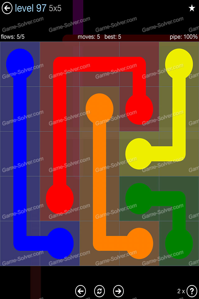 Flow Rainbow Pack Level 97 • Game Solver