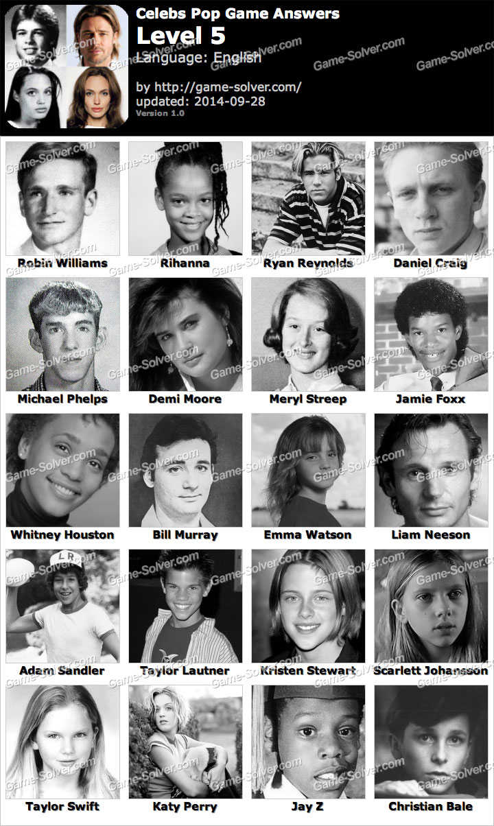 Celebs Pop Level 5 • Game Solver