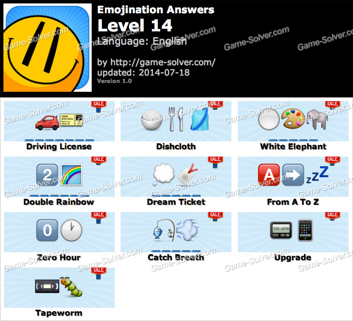 Emojination Level 14 - Game Solver