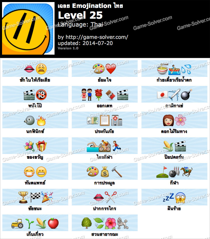 Emojination Thai Level 25 • Game Solver