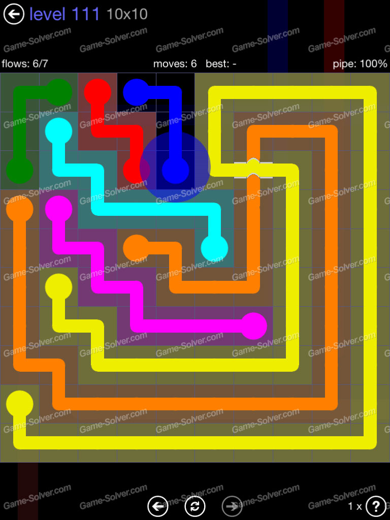 Flow Bridges 10x10 Mania Level 111 • Game Solver