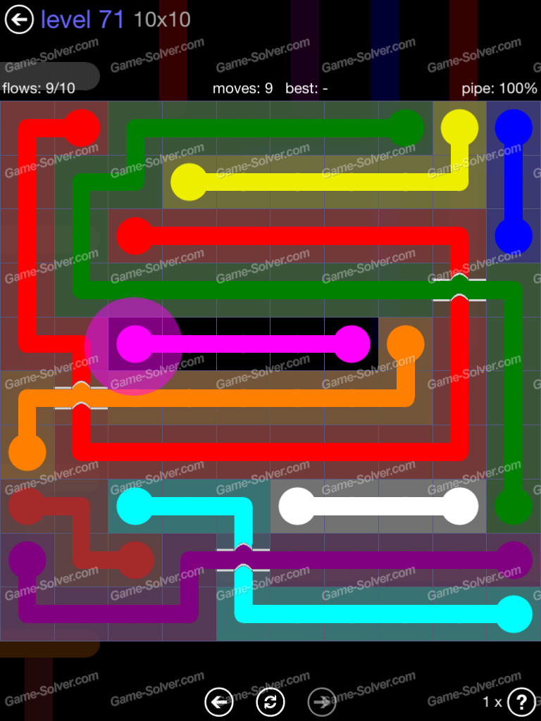 Flow Bridges 10x10 Mania Level 71 • Game Solver