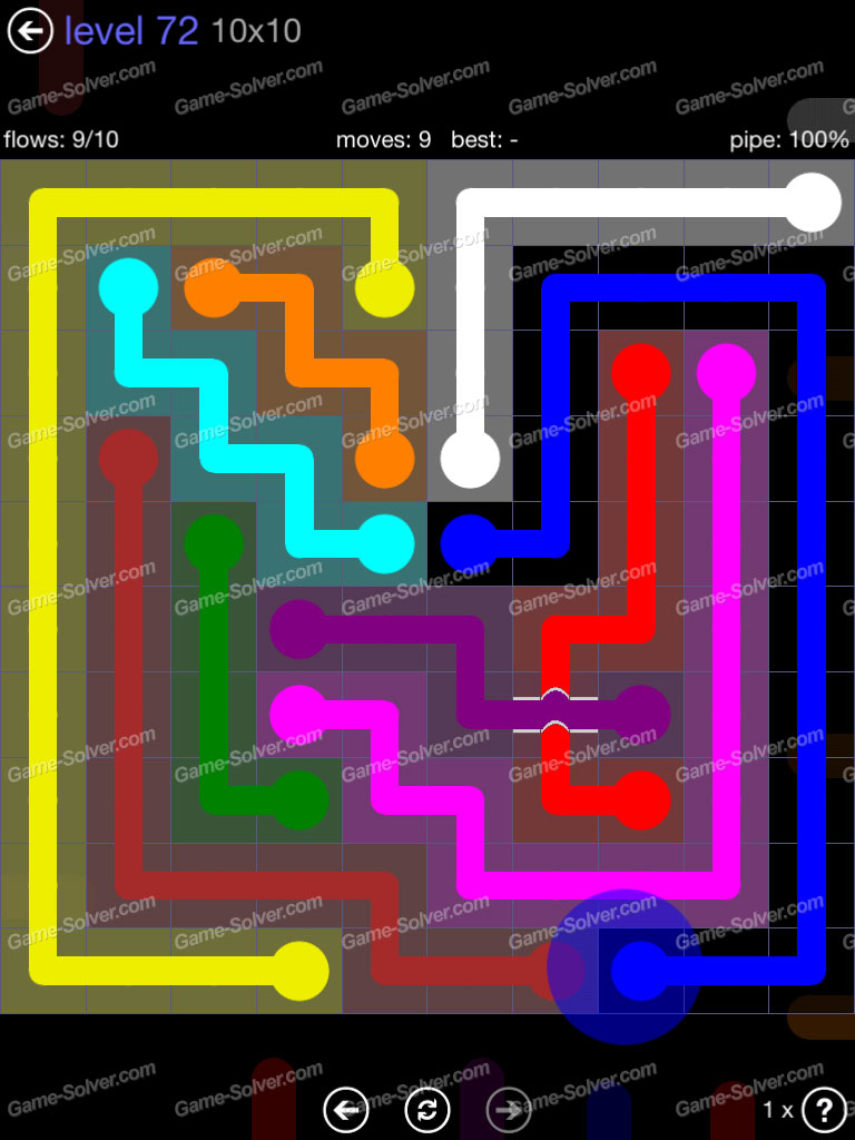Flow Bridges 10x10 Mania Level 72 • Game Solver