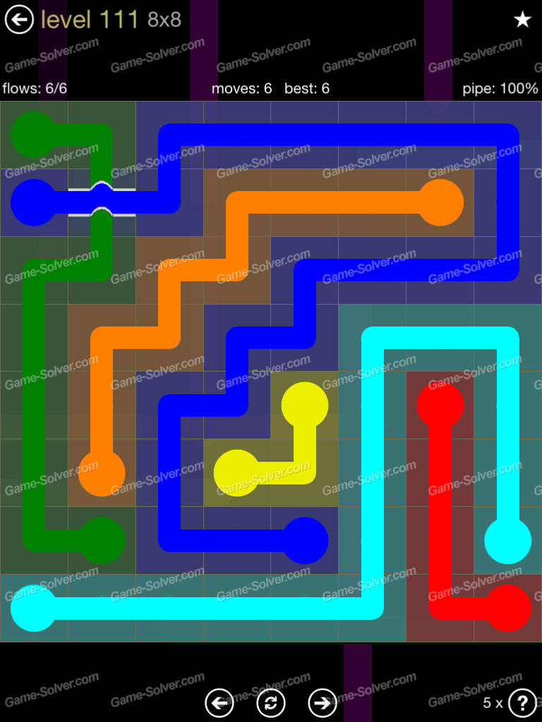 Flow Bridges 8x8 Mania Level 111 • Game Solver