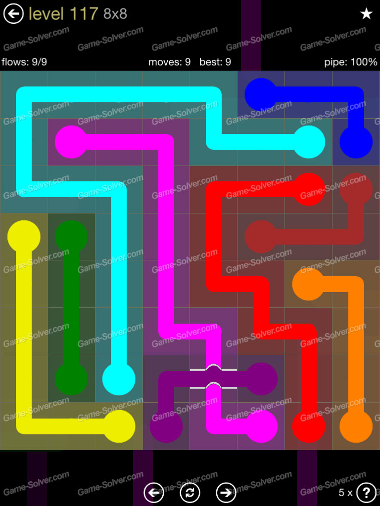 Flow Bridges 8x8 Mania Level 117 • Game Solver