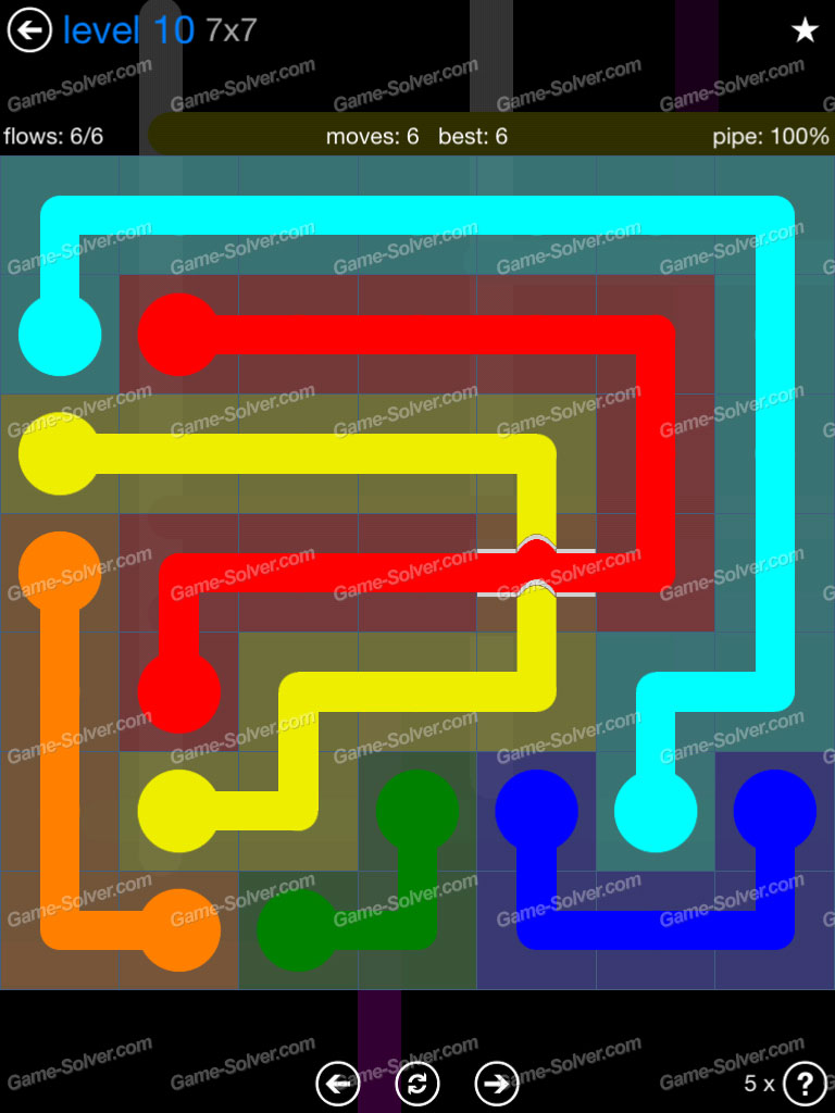 Flow Bridges Challenge Pack 7x7 Level 10 • Game Solver
