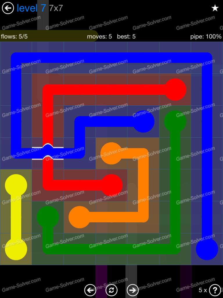 Flow Bridges Challenge Pack 7x7 Level 7 • Game Solver