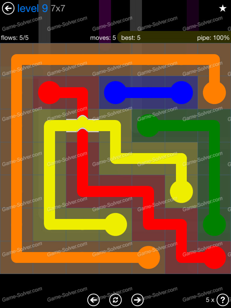 Flow Bridges Challenge Pack 7x7 Level 9 • Game Solver